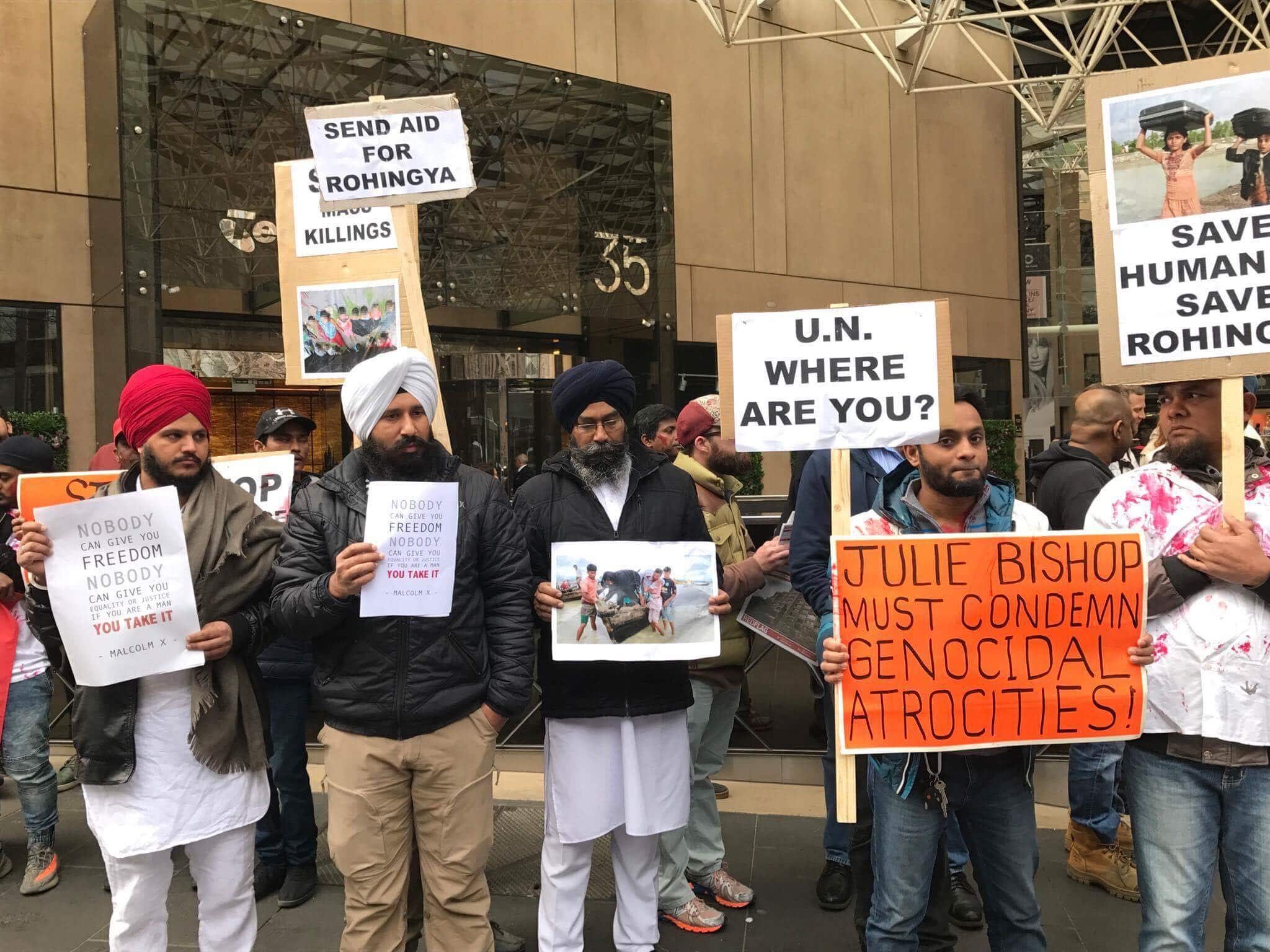 Melbourne Sikhs join protest against Rohingya Genocide - SinghStation